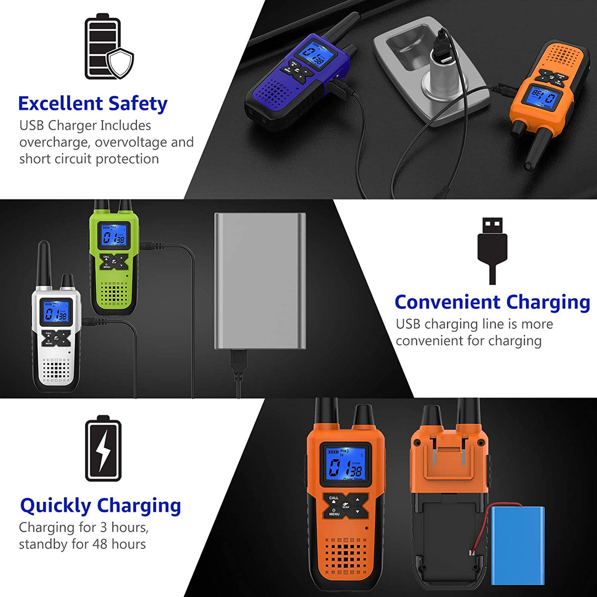 Set de 4 Walkie Talkies de Largo Alcance Noaa