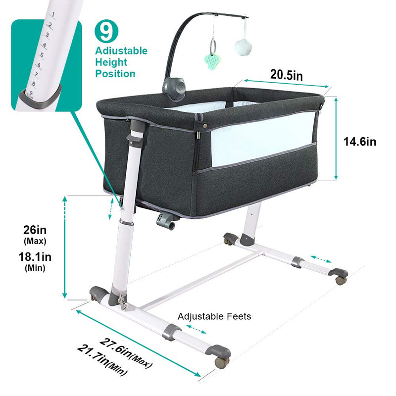 Cuna para bebé moisés con ruedas integradas